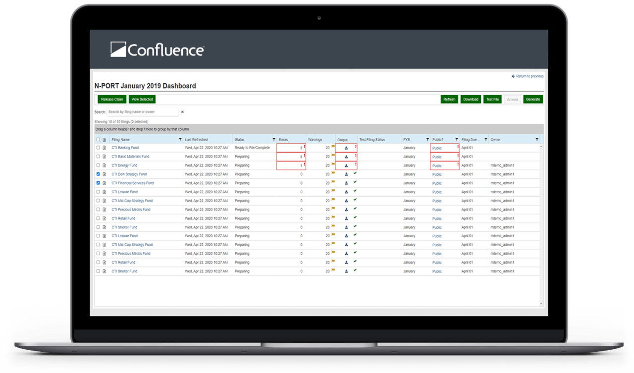 Reporting solution - regulatory reporting - Confluence Technologies